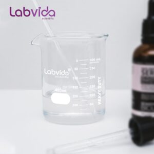 Labvida 6pcs 400ml Upgrated Thick Glass Beakers, Griffin Low Form Beaker Set with Double Scale,3.3 Boro, LVA029