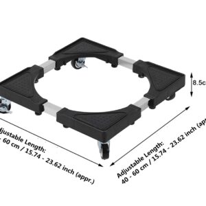 LinaLife Adjustable Washing Machine Base Fridge Undercarriage Stand Bracket 23" Multi-functional Movable Furniture Dolly Roller Mobile Base 4 Swivel Wheels for Drier, refrigerator stand