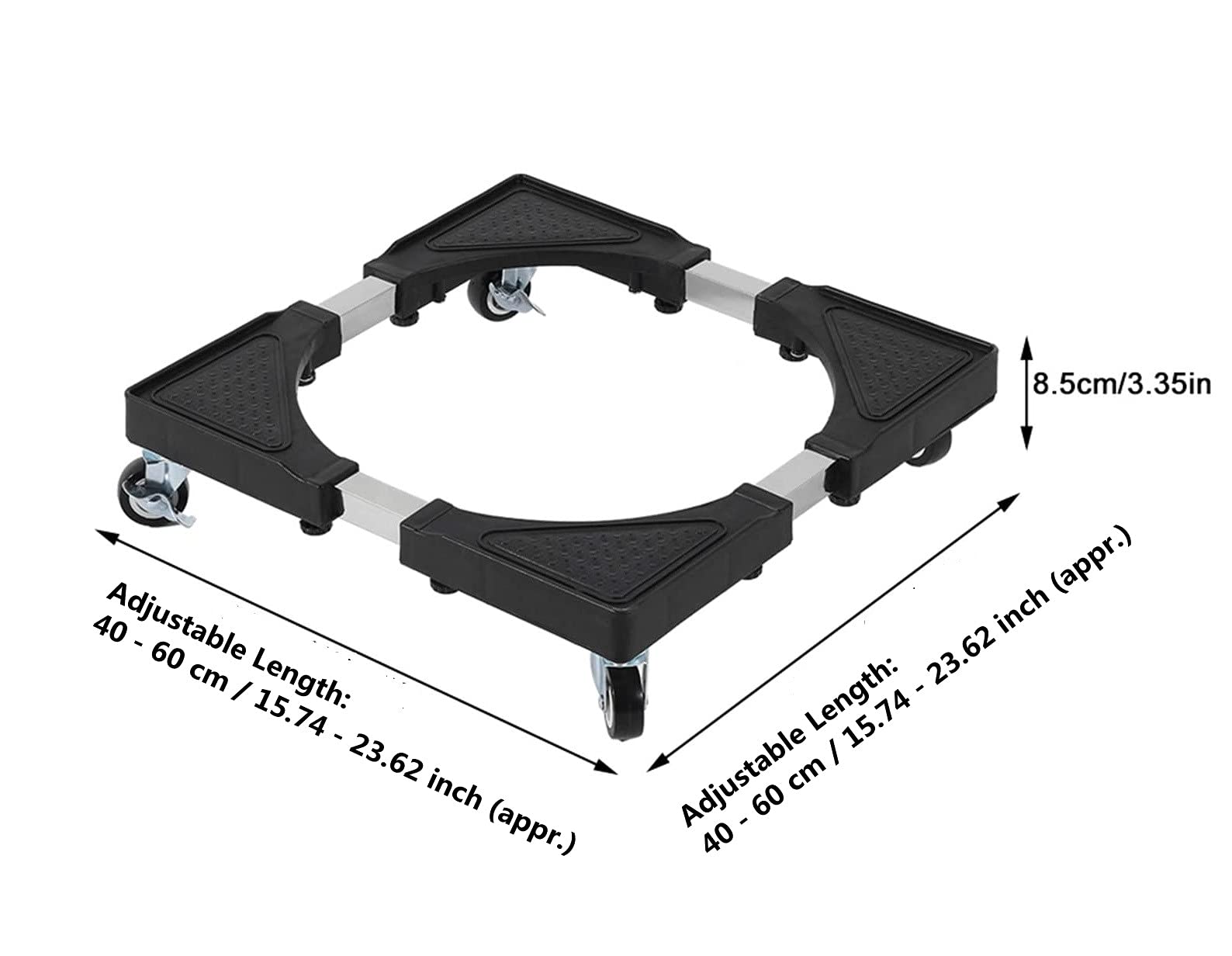 LinaLife Adjustable Washing Machine Base Fridge Undercarriage Stand Bracket 23" Multi-functional Movable Furniture Dolly Roller Mobile Base 4 Swivel Wheels for Drier, refrigerator stand