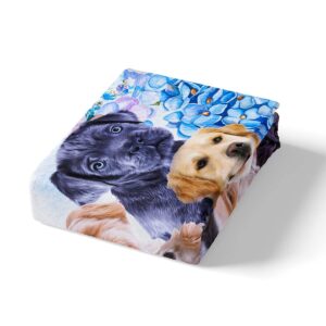 Cute Puppy Dog Bedding Fitted Sheet Cartoon Pet Pug Dog Bulldog Bed Sheet Set Kids Boys Girls Dog Lover Animal Design Bedding Sheets Various Puppy Bed Cover Bedroom Collection 4Pcs Bedding Full