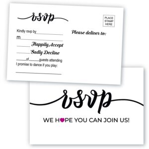 tentado rsvp postcards, 50 pack rsvp cards, response cards, reply cards perfect for wedding, bridal shower, baby shower, birthday, engagement, bachelorette party invitations, 4x6 inch.