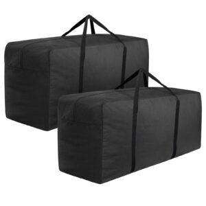 garden cushion storage bag 420d waterproof 68" rectangular outdoor patio cushion storage bag — outdoor cushion storage bag with zipper and handles extra large storage bags 68" l x 29" h x 20" w black