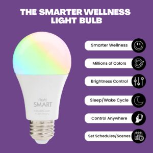 NorbSMART Smart Light Bulb LED - Color Changing Light Bulbs, Tunable Day and Night Spectra, Works with Alexa, Echo & Google Home Assistant, 9W, A19, E26, Dimmable, No Hub Required, Multicolor, 1-Pack