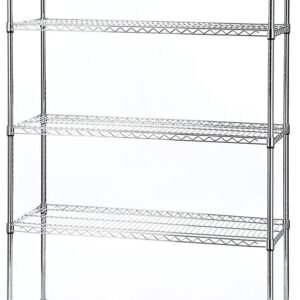 14'' Deep x 48'' Wide x 72'' High 5 Tier Chrome Wire Shelving Unit | NSF Commercial Storage Rack Kit