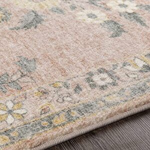 Artistic Weavers Maadai Printed Floral Area Rug, 7'6" x 9'6", Pale Pink