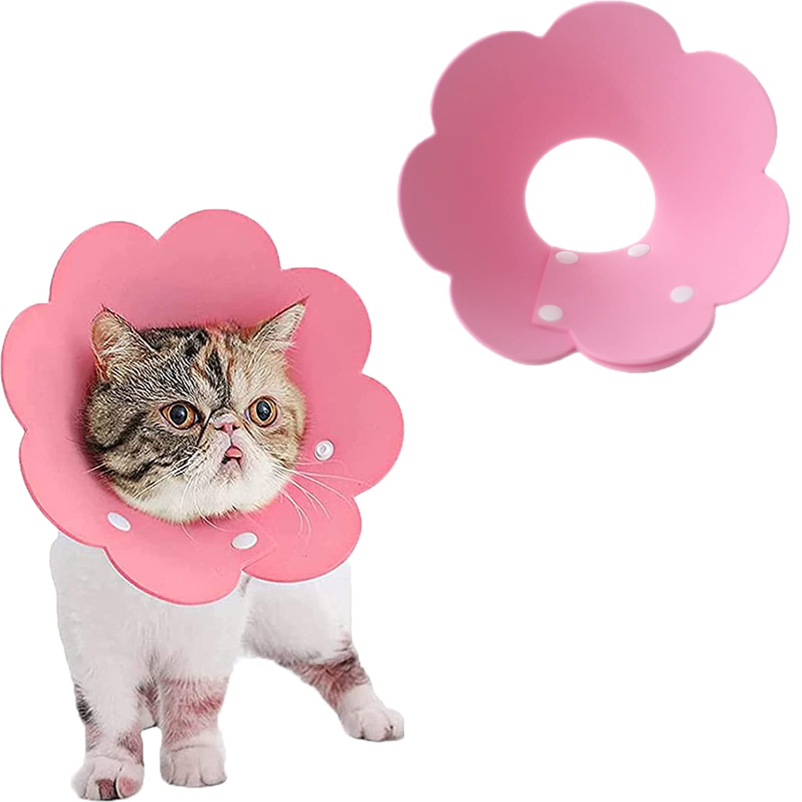 Cat Elizabeth Recovery Collar, Cat Cone After Surgery Adjustable with Sunflower Cute Collar for Cats After Surgery Cat Neck Cone to Stop Licking Cats Kittens Small Dogs