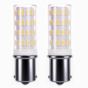 ba15s 1156 1141 s8 12v-24v led bulbs, 5watt low voltage bayonet single contact, 500lm warm white 3000k, for rv, outdoor landscape lighting and camper, boat lights. (pack of 2)