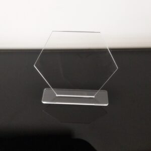 5 Sets Acrylic Blanks Hexagon with Stand,DIY Clear Wedding Signs,Personalized Hand Lettered Table Numbers (2.5'')