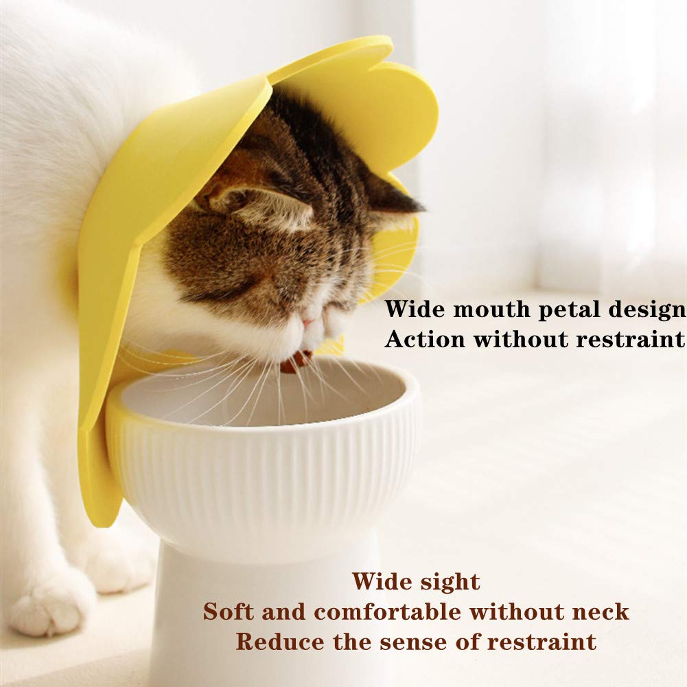 Cat Elizabeth Recovery Collar, Cat Cone After Surgery Adjustable with Sunflower Cute Collar for Cats After Surgery Cat Neck Cone to Stop Licking Cats Kittens Small Dogs