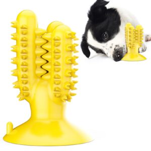 splooty paw yellow dog toothbrush chew toy - dog toy toothbrush stick/teeth cleaning toy for dogs/puppy teething chew toy to ensure their oral health and dental hygiene