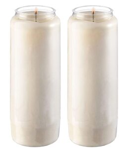 9 day yartzeit candle - 2 pack - kosher yahrtzeit memorial and yom kippur candle in plastic jar