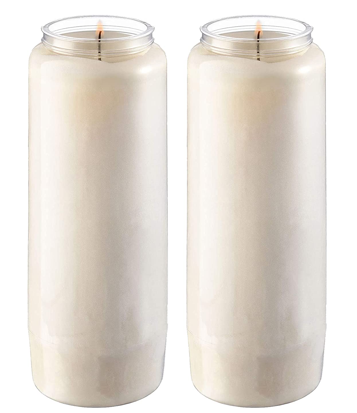 9 Day Yartzeit Candle - 2 Pack - Kosher Yahrtzeit Memorial and Yom Kippur Candle in Plastic Jar