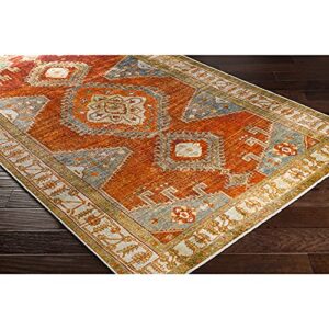 Livabliss Leupp29447 Washable Medallion Area Rug, 7'6" x 9'6", Red/Orange