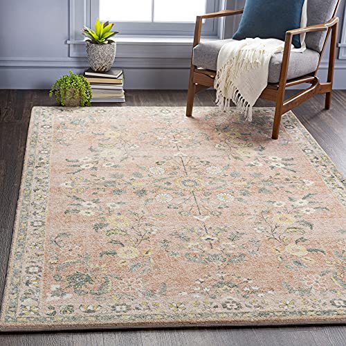 Artistic Weavers Maadai Printed Floral Area Rug, 7'6" x 9'6", Pale Pink