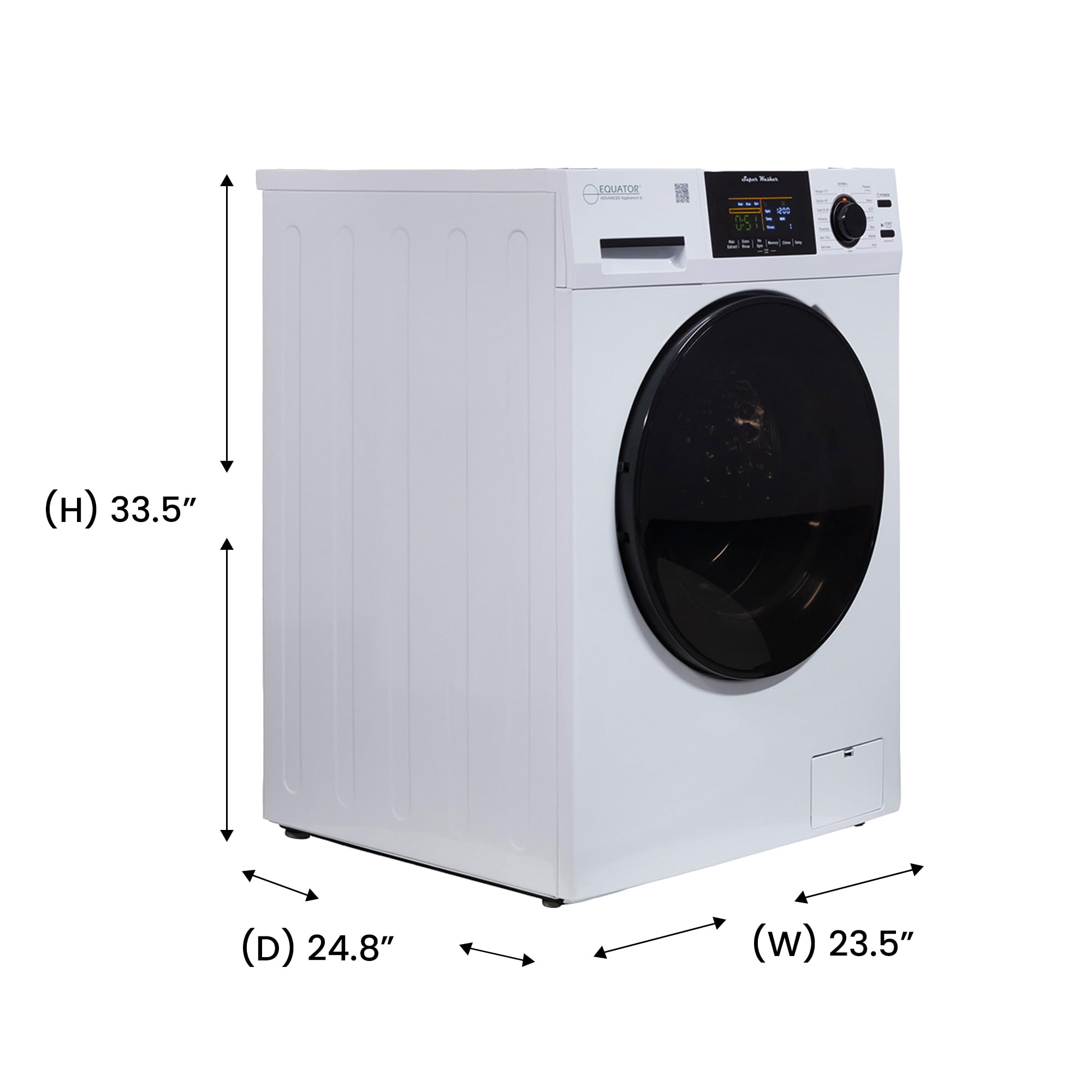 Equator Super Washer 1.9cf/18lbs 1400RPM White 110V