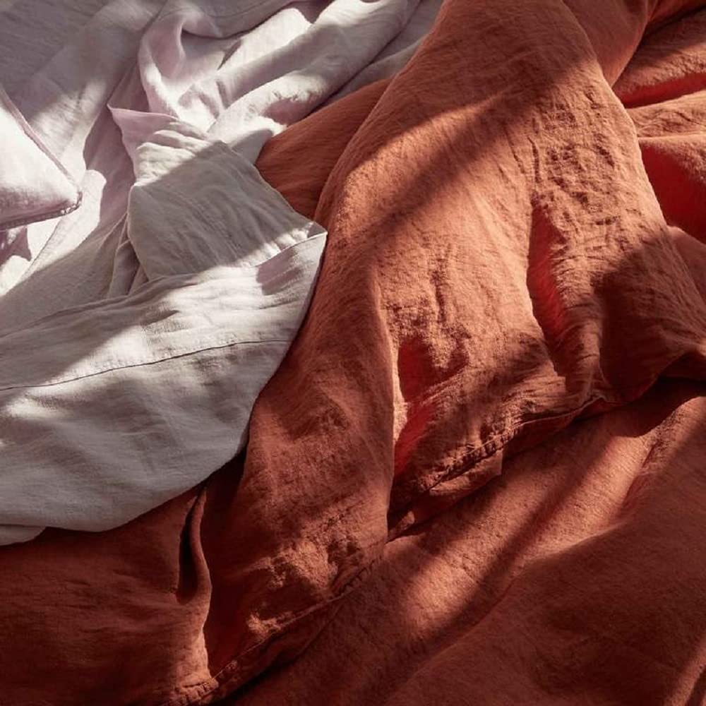 Rust Orange Solid Color Duvet Cover King Duvet Cover Queen Duvet Cover Queen Twin King Orange Bedding Set Cotton Duvet Cover Full Duvet Cover Washed Duvet Cover (Queen)