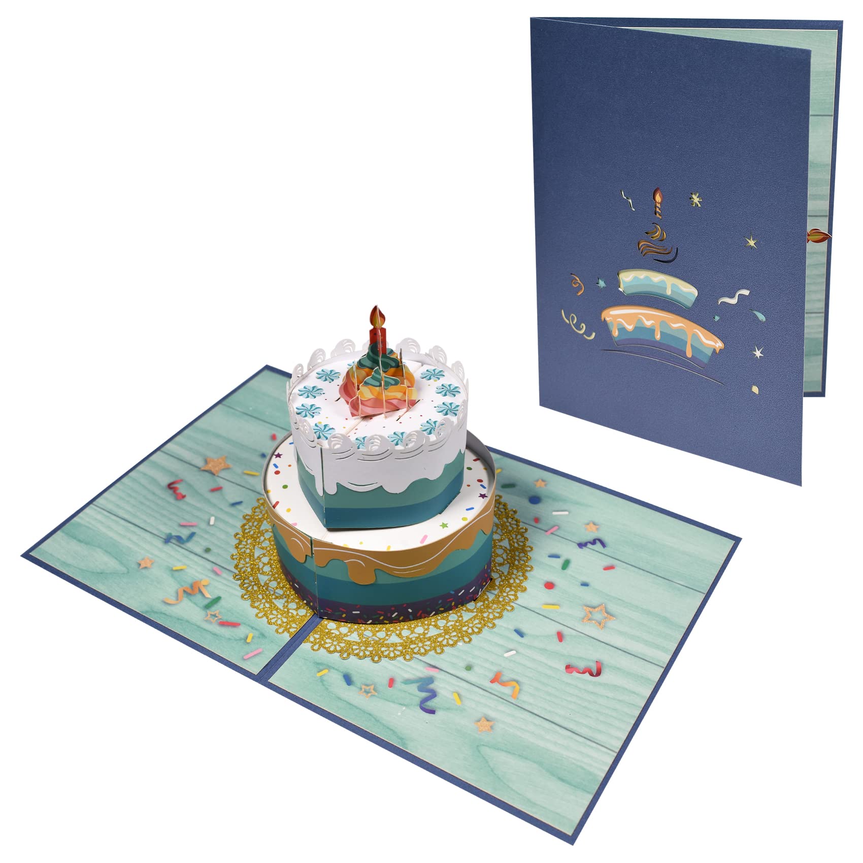 Magic Ants 3D Double Layer Cake Pop Up Birthday Card - Fun and Unique Greeting Card for Birthdays and Anniversaries - Birthday Card for Women and Men