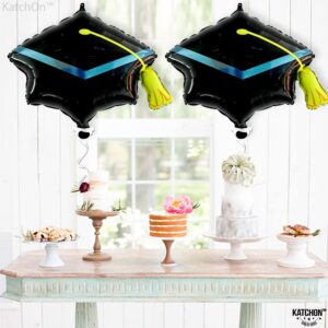 KatchOn, Graduation Cap Balloons - Big, 22 Inch, Pack of 2 | Graduation Hat Balloon, Graduation Balloons 2024 | Grad Cap Balloon for Graduation Decorations Class of 2024 | Graduation Party Supplies