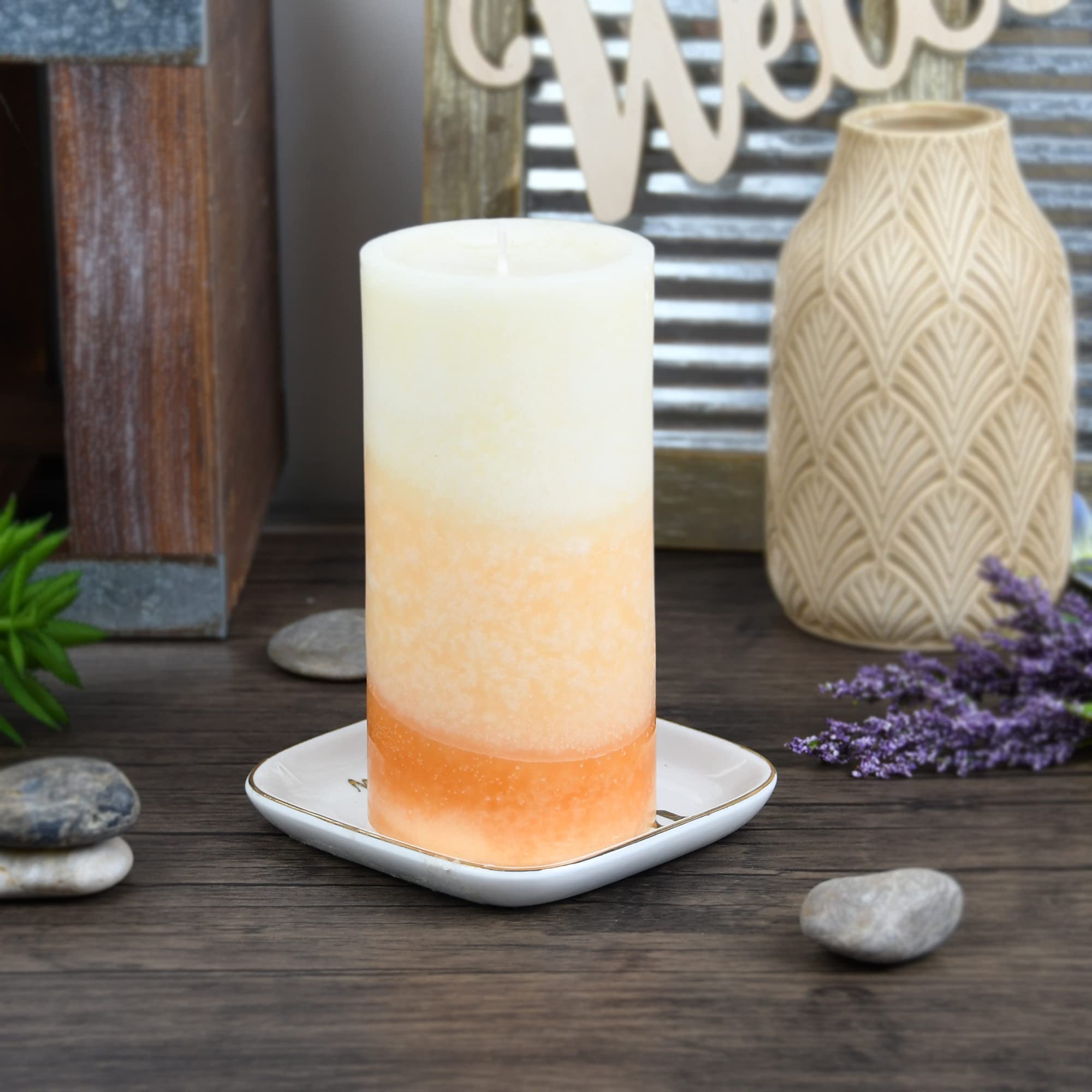 Jeco 3" by 6" Ginger Peach Scented Pillar Candle