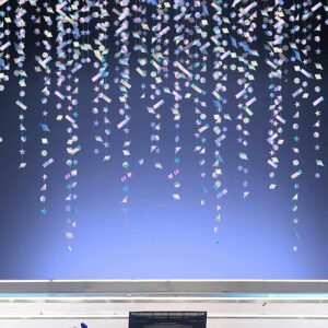 cheerland holographic confetti garland iridescent party supplies euphoria party decorations hanging backdrop streamers birthday banner disco nye new year eve party decorations