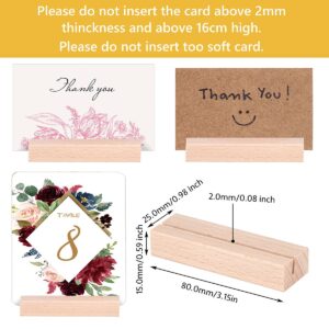 8 Pieces Wood Place Card Holders Table Number Holders Rustic Table Number Stands Wooden Sign Holders for Wedding Party Table Decoration