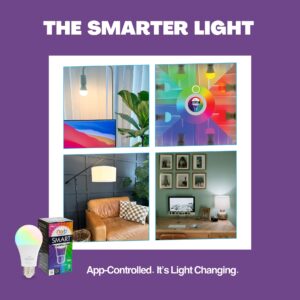 NorbSMART Smart Light Bulb LED - Color Changing Light Bulbs, Tunable Day and Night Spectra, Works with Alexa, Echo & Google Home Assistant, 9W, A19, E26, Dimmable, No Hub Required, Multicolor, 1-Pack