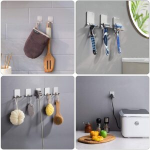 LinMei Razor Holder Shaver Hooks Multi Purpose Self Adhesive Storage Hanger Stand Stainless Steel Heavy Duty Shaver Holder Waterproof Shower Hook Kitchen Sticky Hooks(2 Pack)