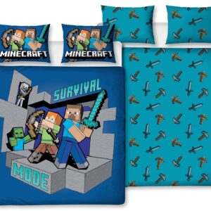 Minecraft Survive Double Duvet Cover and Pillowcase Set