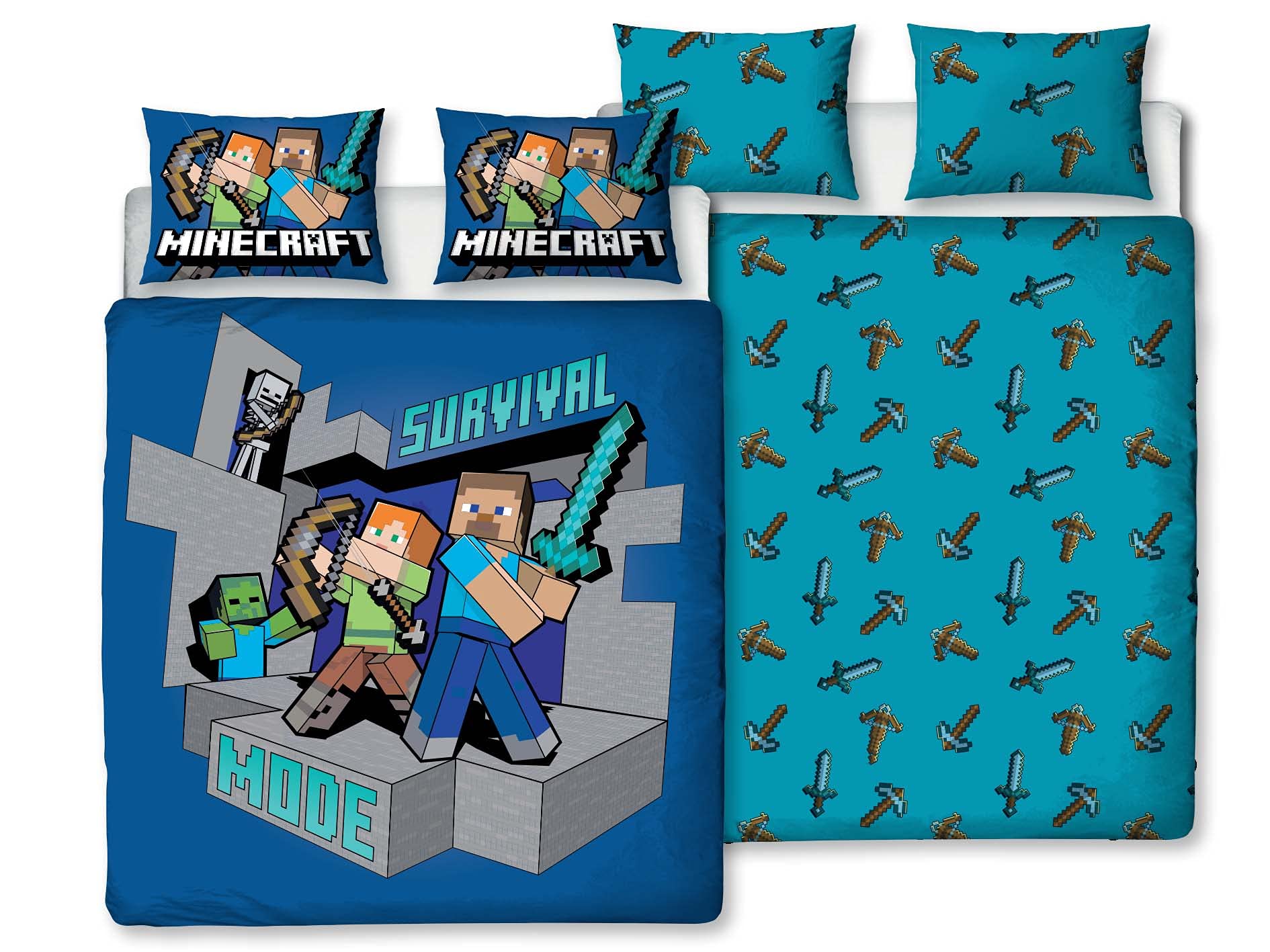 Minecraft Survive Double Duvet Cover and Pillowcase Set