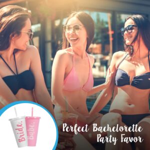 Bride & Babe Bachelorette Cups for Bachelorette Party [6 Pack] | Bachelorette Party Supplies | Bachelorette Party Cups | Bride Cup & Bridesmaids Cups | Bridal Party Cups | Bridesmaid Tumbler Set of 6