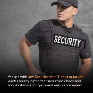 TOOLSSIDE 2 Pack Security Patches Hook and Loop System - Security Patches for Uniforms with Embroidered Letters - One Small and One Large Security Patch - Security Patch for Vest or Jacket 10.75"x4"