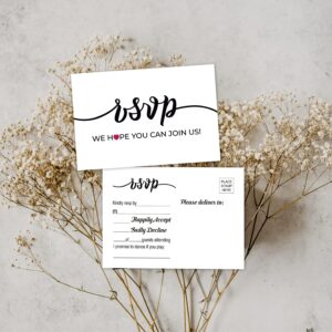 TENTADO RSVP Postcards, 50 Pack Rsvp Cards, Response Cards, Reply Cards Perfect for Wedding, Bridal Shower, Baby Shower, Birthday, Engagement, Bachelorette Party Invitations, 4X6 Inch.