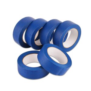 lichamp painters tape wide 1.5 inches, masking blue painters tape bulk pack, 6 rolls x 1.5 inches x 55 yards (330 total yards)