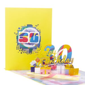 Ribbli 30th Birthday Card, Happy 30 Pop Up Birthday Card, 3D Birthday Cards for Men Women Her Him Friend Son Daughter, with Envelope