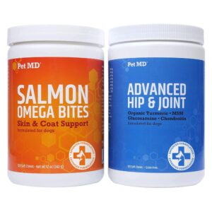 pet md salmon oil omega 3 + advanced hip & joint