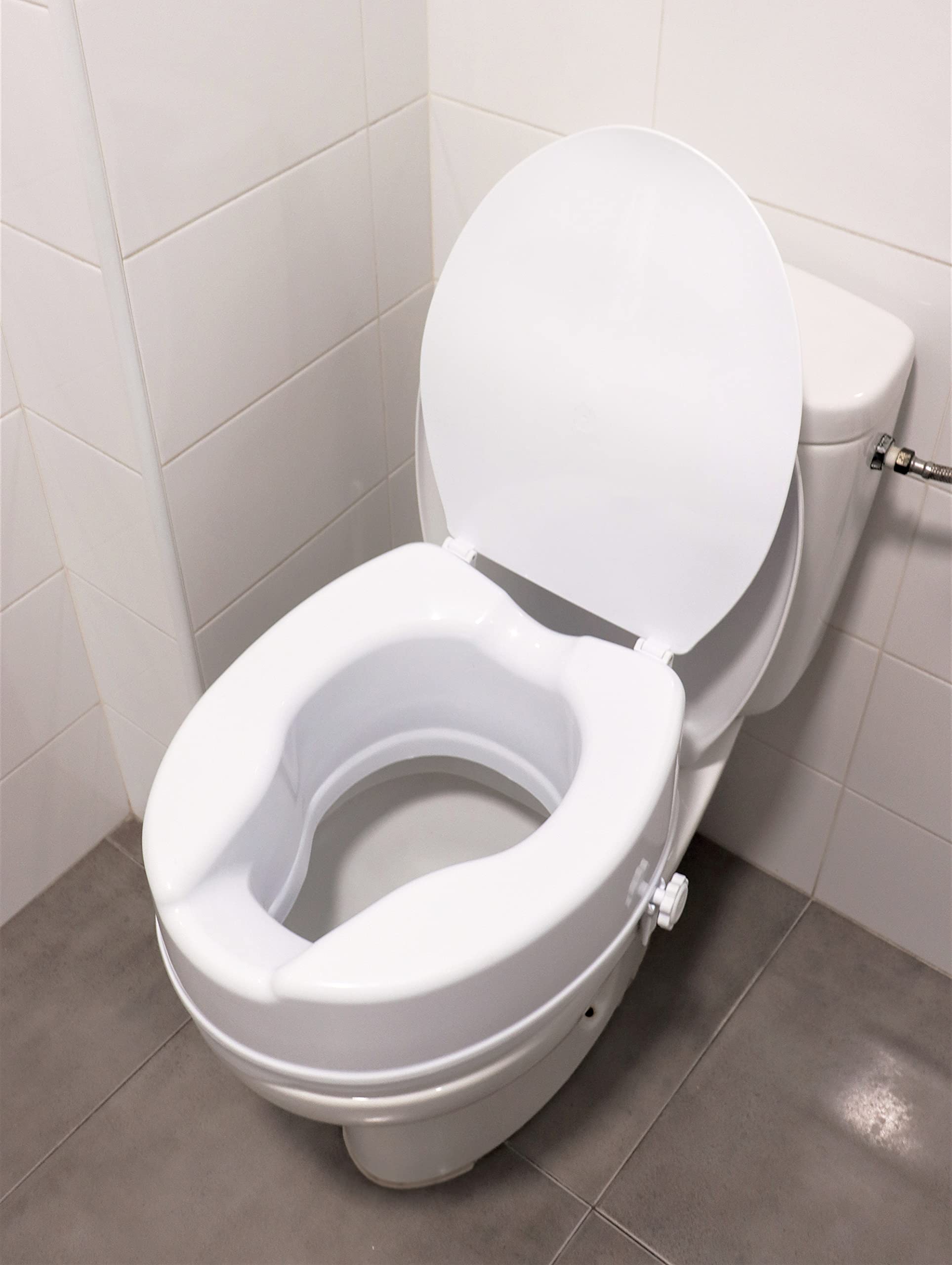 Pepe - Raised Toilet Seat for Seniors 6 inch, Toilet Seat Risers for Seniors, Raised Toilet Seat with Lid, Handicap Toilet Seat Riser, Elevated Toilet Seat for Elderly, High Toilet Seats for Seniors