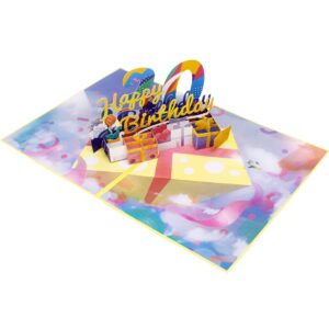 Ribbli 30th Birthday Card, Happy 30 Pop Up Birthday Card, 3D Birthday Cards for Men Women Her Him Friend Son Daughter, with Envelope