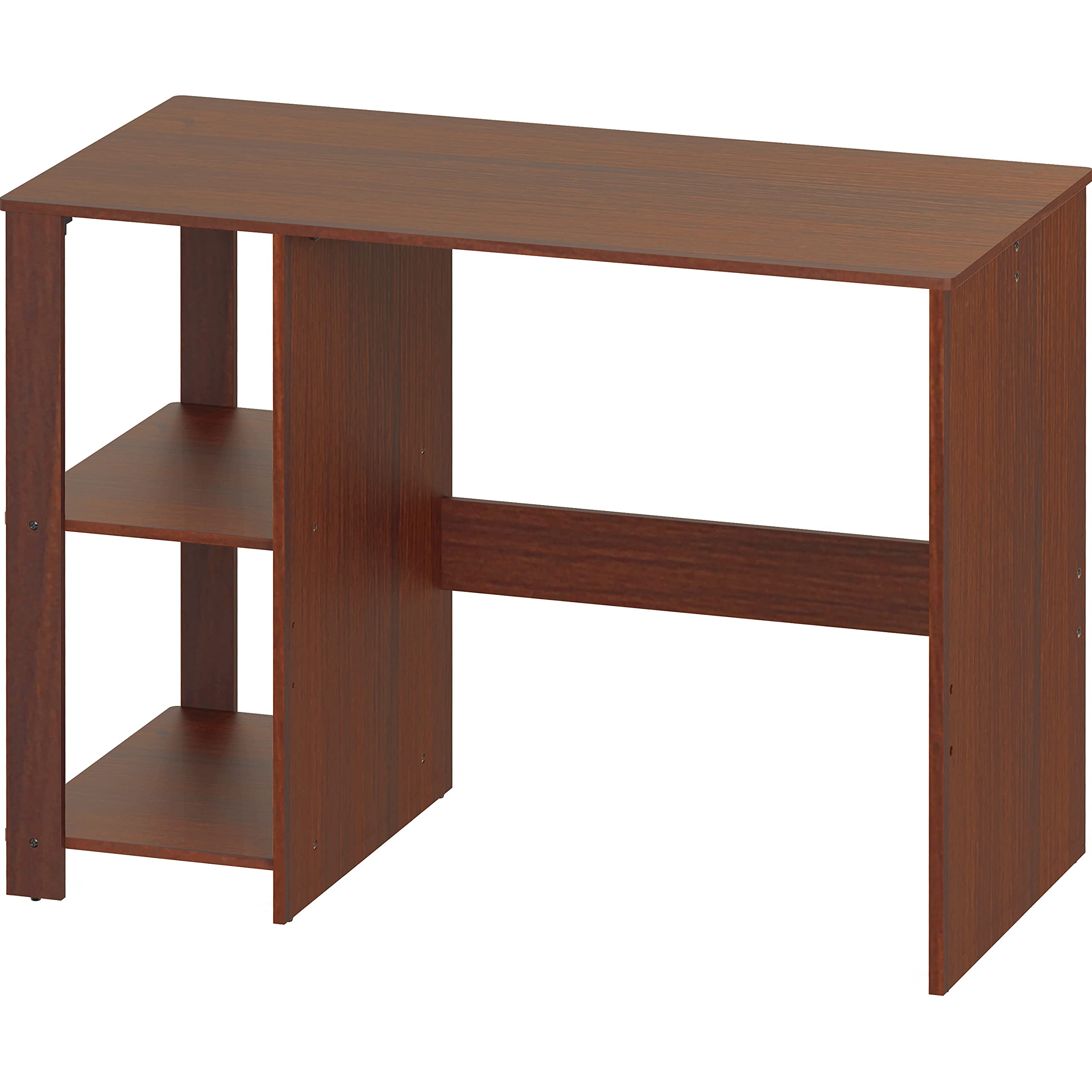 SHW Home Office Computer Desk with Shelves, Cherry