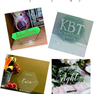 5 Sets Acrylic Blanks Hexagon with Stand,DIY Clear Wedding Signs,Personalized Hand Lettered Table Numbers (2.5'')