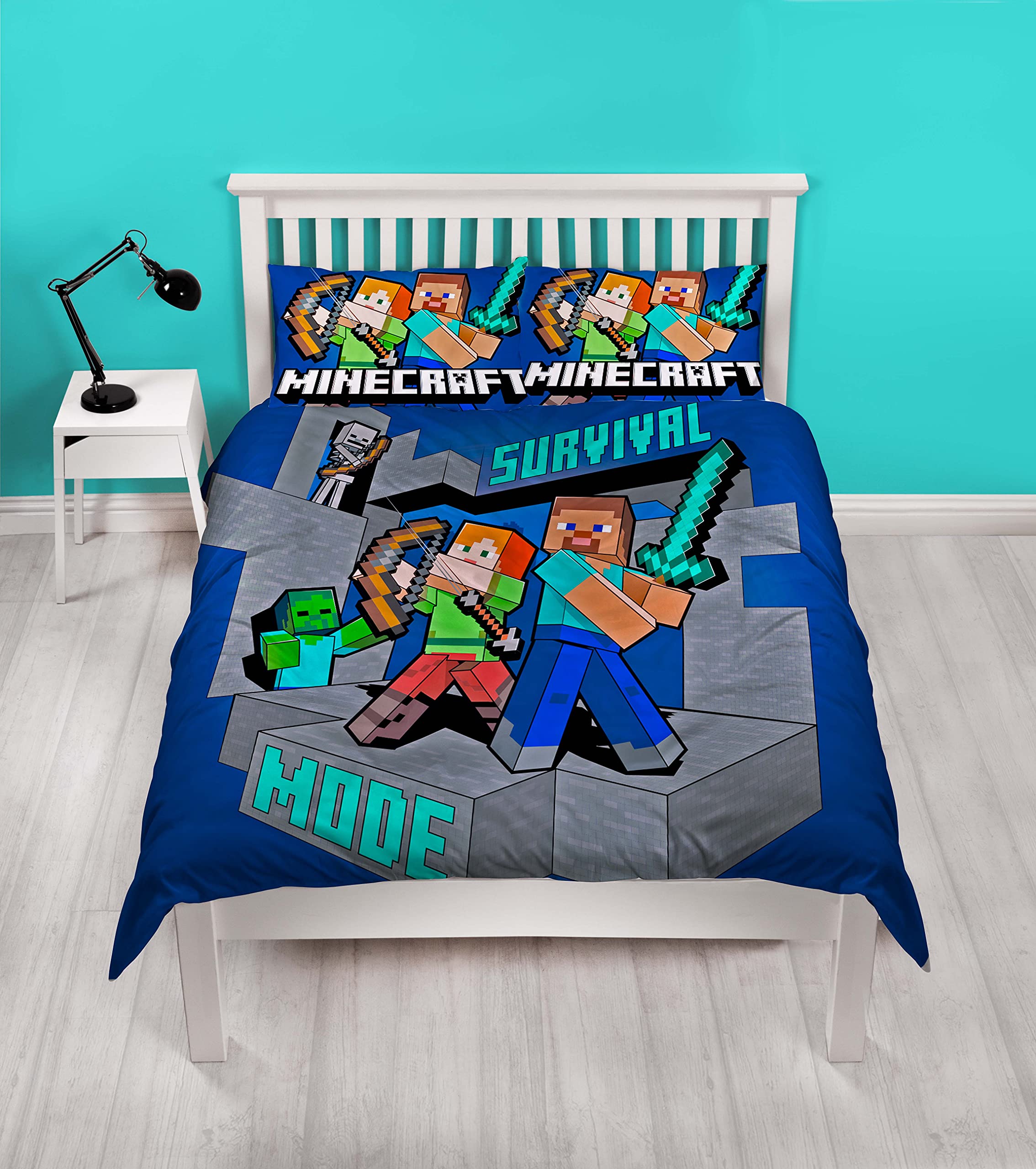 Minecraft Survive Double Duvet Cover and Pillowcase Set