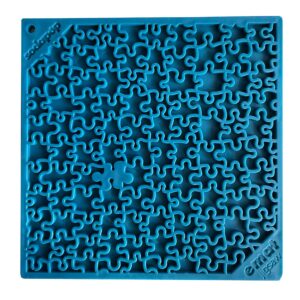 sodapup jigsaw emat – durable lick mat feeder made in usa from non-toxic, pet-safe, food safe rubber for mental stimulation, avoiding overfeeding, fresh breath, digestive health, calming, & more