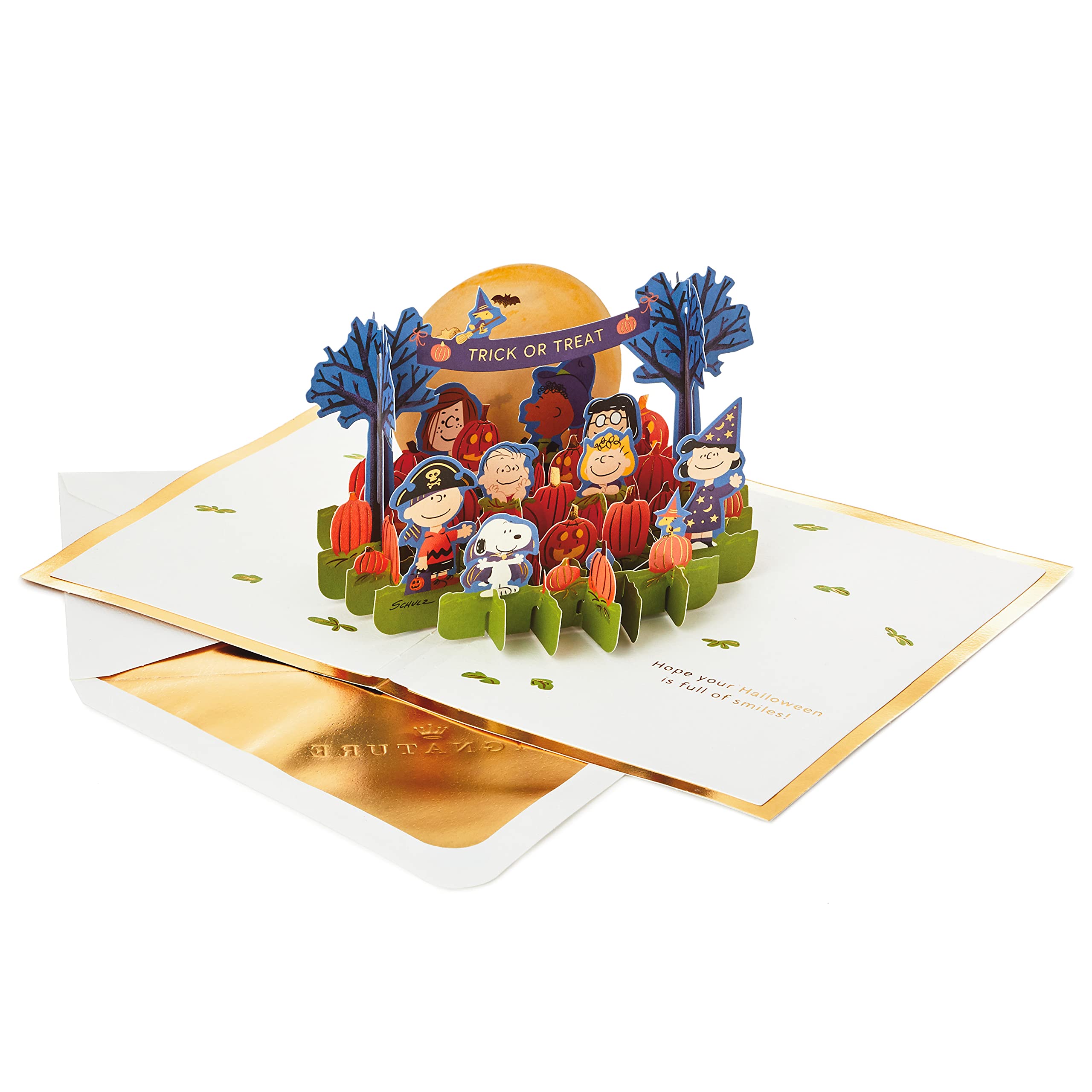 Hallmark Signature Paper Wonder Peanuts Pop Up Halloween Card (Pumpkin Patch)