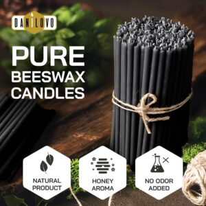 Danilovo Pure Beeswax Candles - No-Drip, Smoke-Less, Tall, Thin Taper Candles – Decorative Candles for Church Prayer, Decor or Birthday Candles – Honey Scented Candles – 6.4”x0.22” (Red, 50pcs)