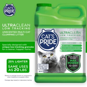 Cat's Pride Max Power: UltraClean Low Tracking Multi-Cat Clumping Litter - Keeps Paws & Home Clean - Up to 10 Days of Powerful Odor Control - 99% Dust Free - Unscented, 15 Pounds