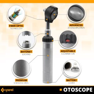 Cynamed Fiber-Optic LED Otoscope/Medical School kit - Dual Attachment