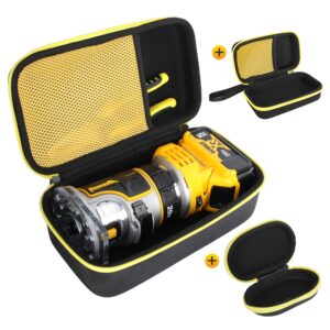 aikang 3 pcs hard case,case for dewalt 20v max xr cordless router, brushless(dcw600b),portable carrying storage bag for router bits, case only