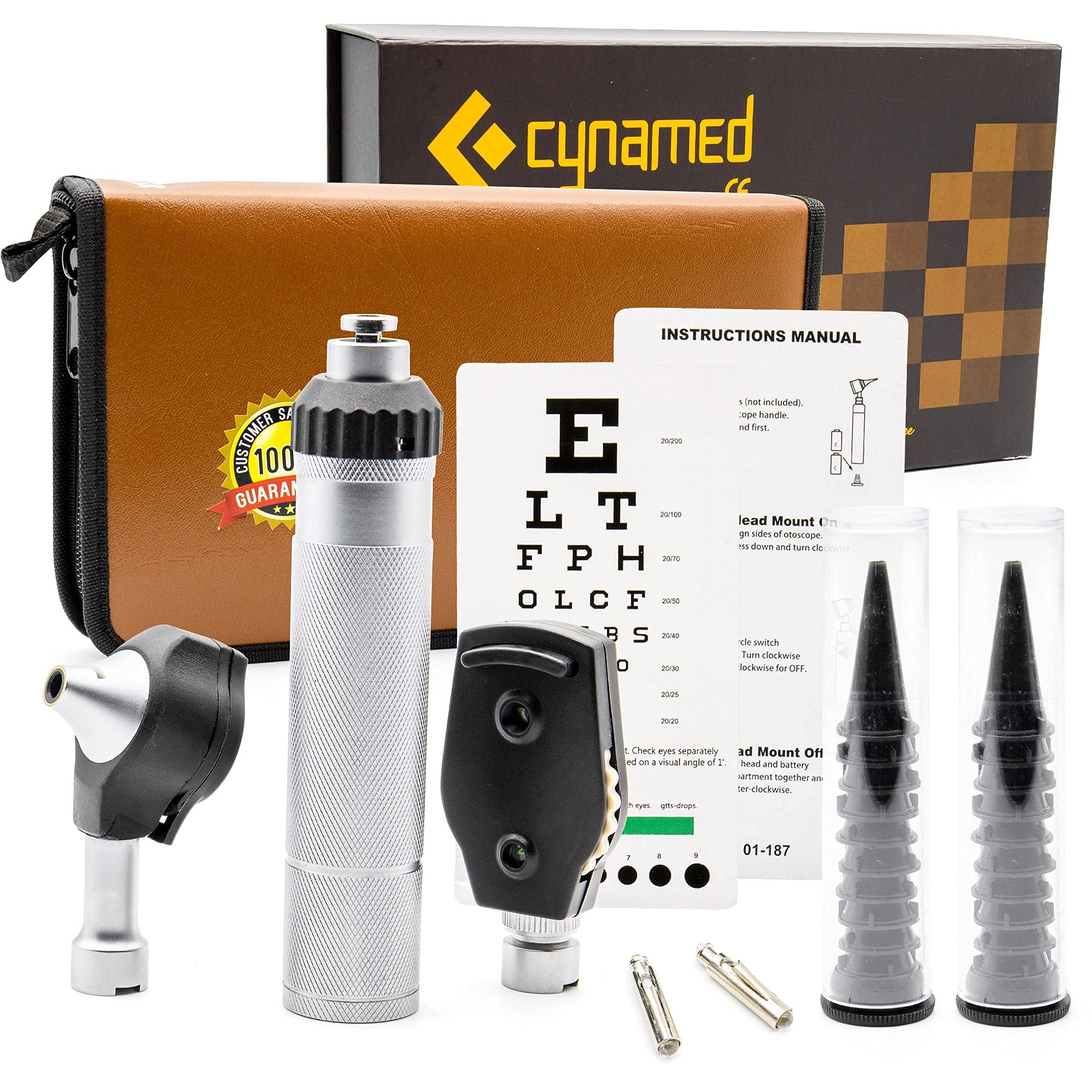 Cynamed Fiber-Optic LED Otoscope/Medical School kit - Dual Attachment