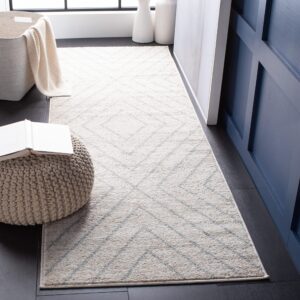 safavieh adirondack collection runner rug - 2'6" x 8', ivory & light grey, modern geometric design, non-shedding & easy care, ideal for high traffic areas in living room, bedroom (adr251c)