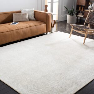 safavieh soho collection 8' x 10' ivory/beige soh175a handmade chevron premium viscose & wool living room dining bedroom area rug