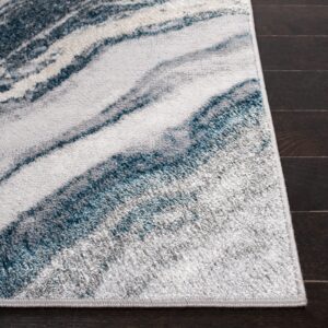 SAFAVIEH Orchard Collection Accent Rug - 3' x 5', Grey & Blue, Modern Abstract Design, Non-Shedding & Easy Care, Ideal for High Traffic Areas in Entryway, Living Room, Bedroom (ORC637F)